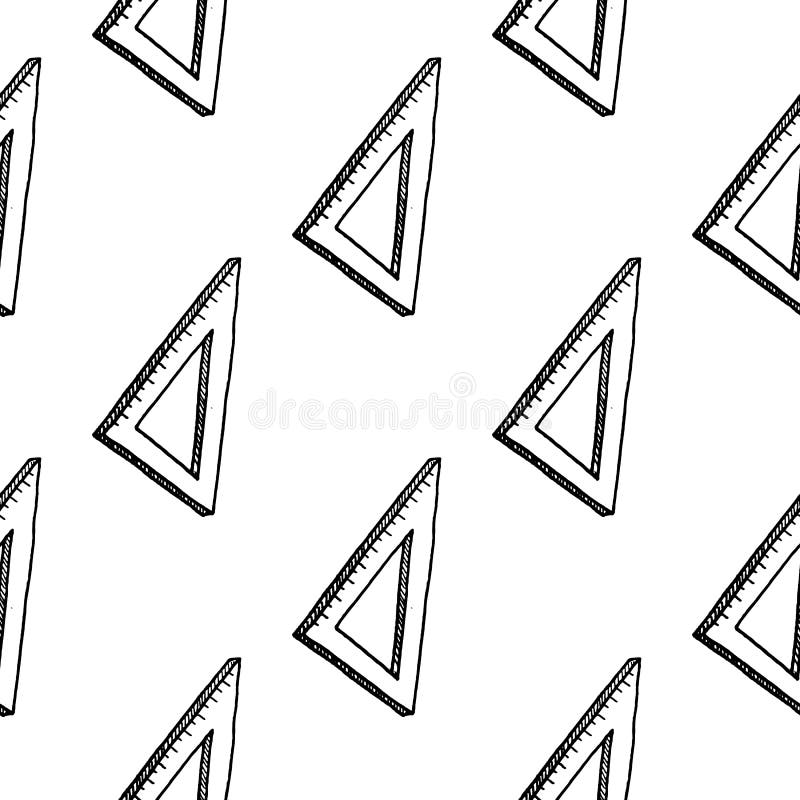 Hand Drawn Triangular Ruler Doodle. Sketch Style Icon. Decoration ...