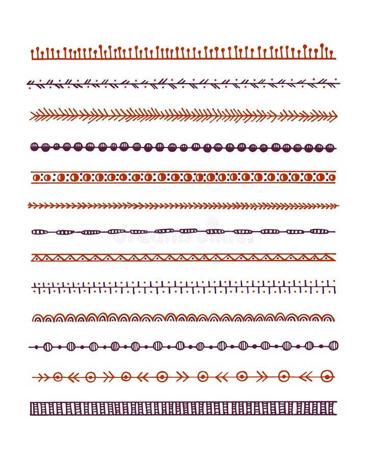 Tribal border set stock vector. Illustration of ornamental - 74955657