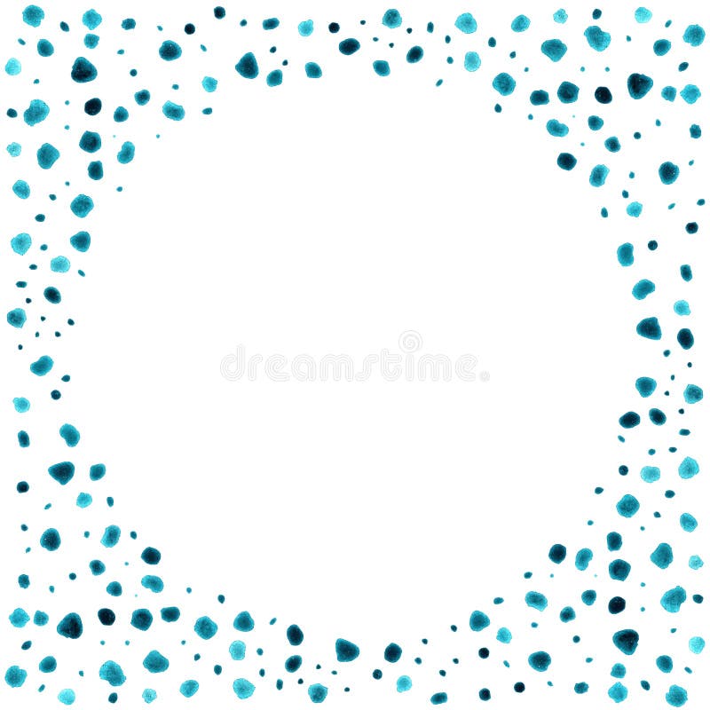 Hand Drawn Turquoise Abstract Watercolor Frame Background Stock Image ...