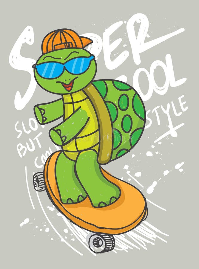 Turtle Skateboard Stock Illustrations – 119 Turtle Skateboard Stock ...