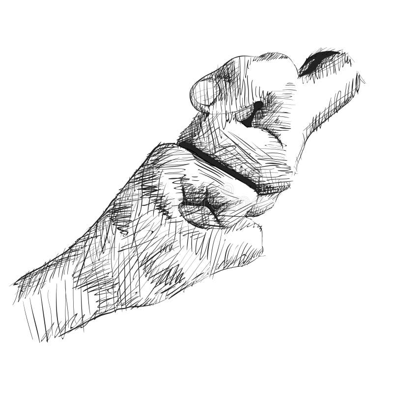 Hand Drawn of Two Persons Bumping Their Fists Stock Vector ...