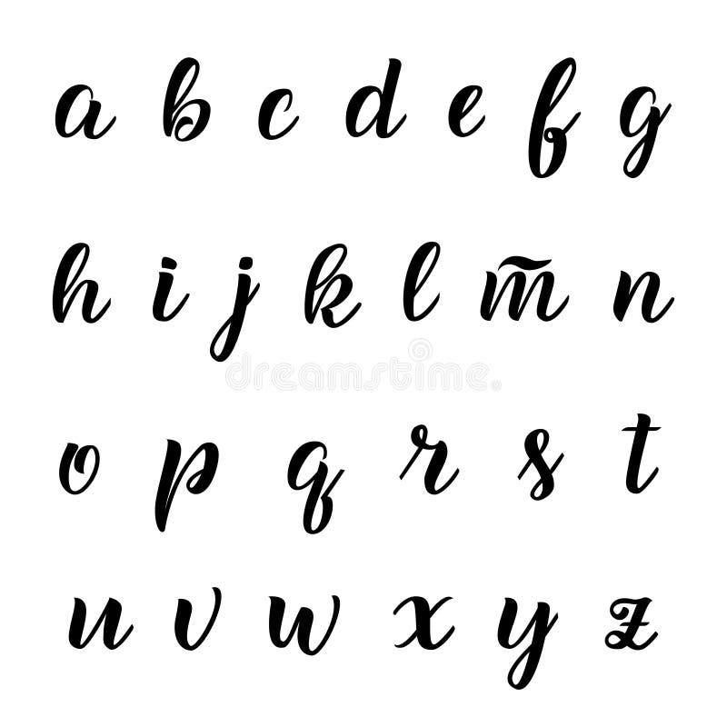 Hand Drawn Typeface. Brush Painted Letters. Handwritten Script Alphabet ...