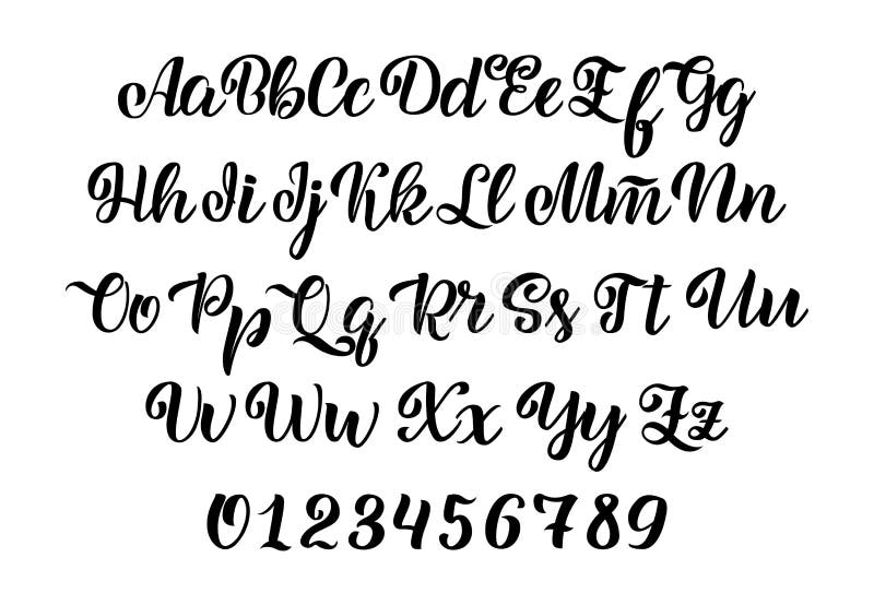 Hand Drawn Typeface. Brush Painted Letters. Handwritten Script Alphabet ...