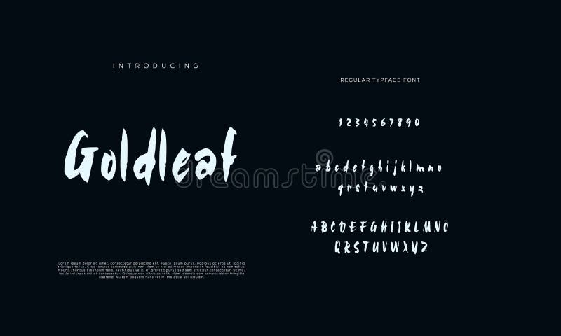 Hand Drawn Typeface Set Isolated on White. Brush Painted Characters ...