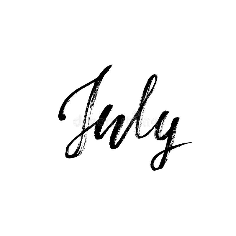 The Lettering July, Made of Paper Flowers. Hello, July Stock ...