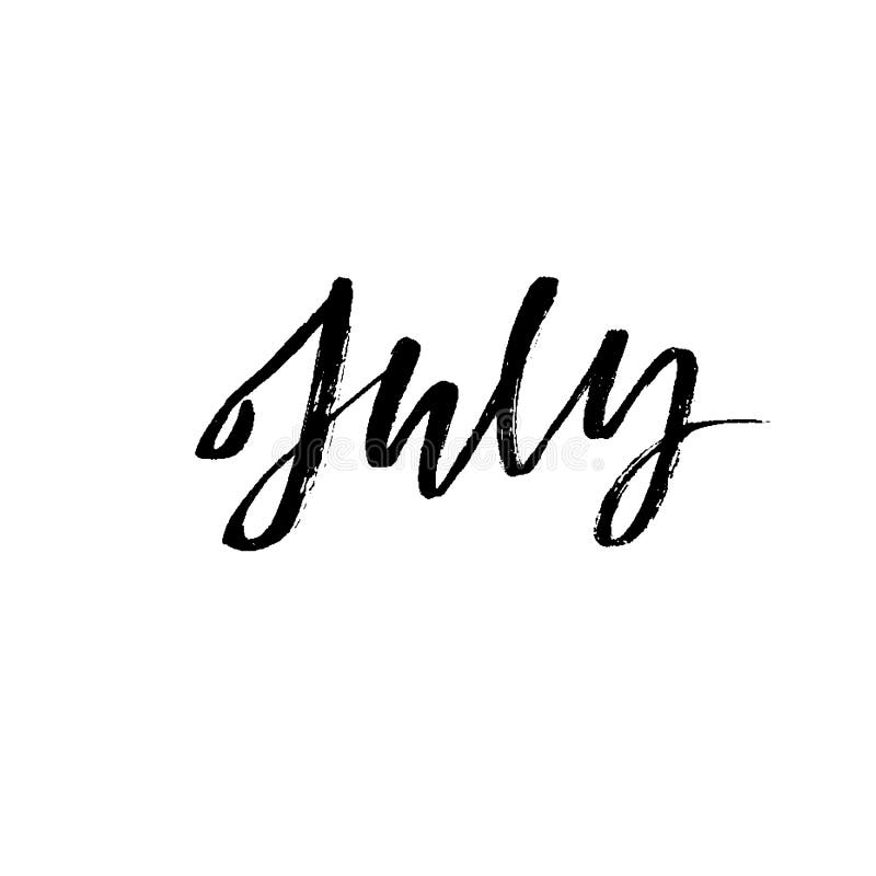 The Lettering July, Made of Paper Flowers. Hello, July Stock ...