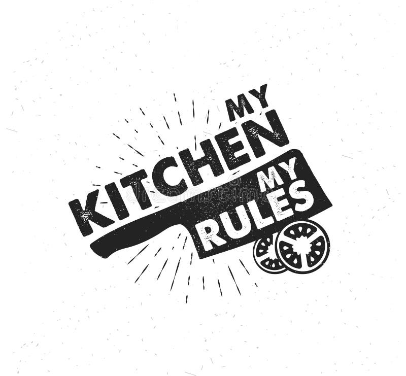 My Kitchen, My Rules Stylish Text Typography Lettering Phrase Vector ...