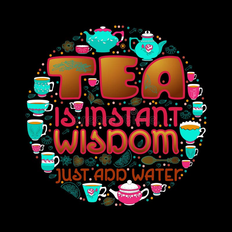 Hand Drawn Typography Poster about Tea. Vector. Stock Vector ...
