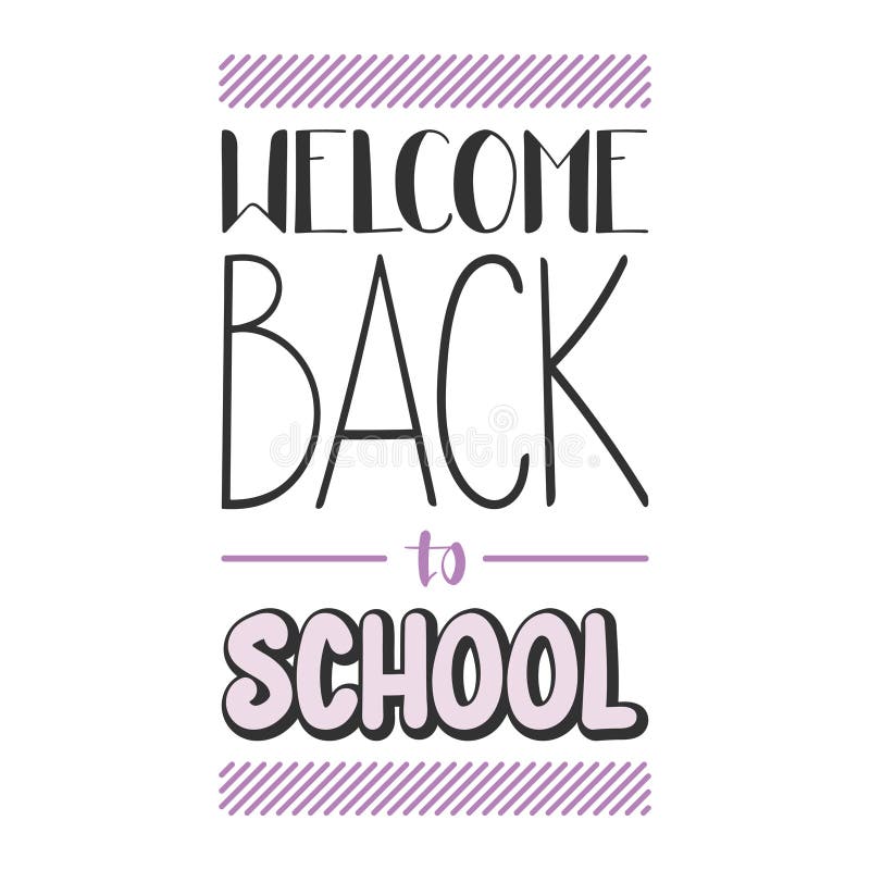 Hand Drawn Typography of Soft Pink and Black Welcome Back To School ...