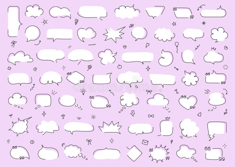 Hand Drawn Underline Callouts. Loose Line Speech Bubble, Doodle Half ...