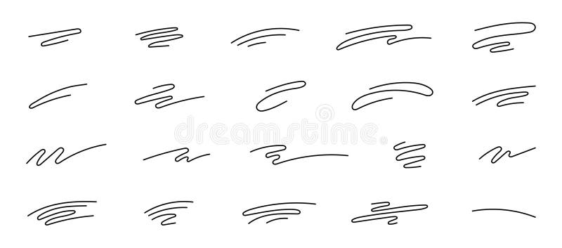 Hand Drawn Underline Doodle Set Stock Vector - Illustration of symbol ...