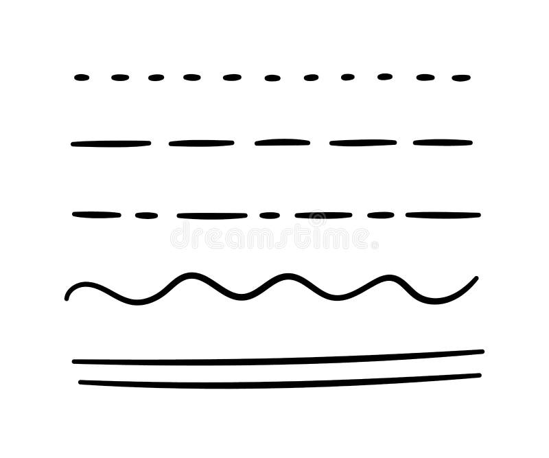Hand Drawn Underline, Emphasis, Lines Set. Brush Strokes. Handmade ...