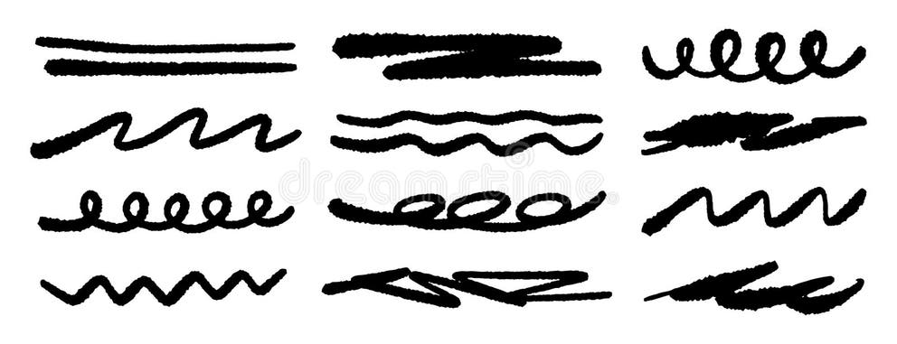 Hand Drawn Underline Strokes Decorative Design Art Pattern Texture Line ...