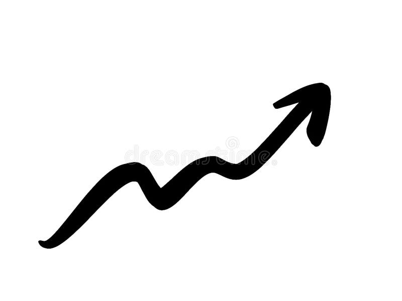 Hand-Drawn Upward Arrow, Growth and Trend Symbol Stock Illustration ...