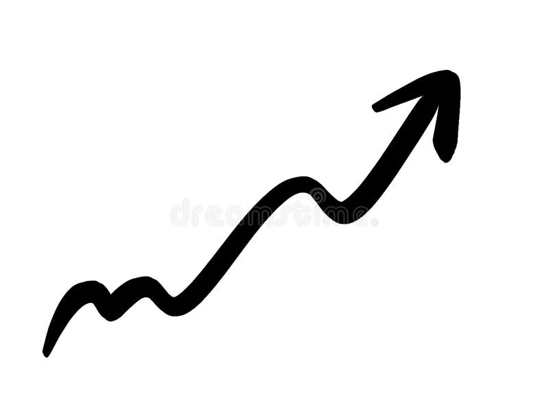 Hand-Drawn Upward Arrow, Growth and Trend Symbol Stock Illustration ...