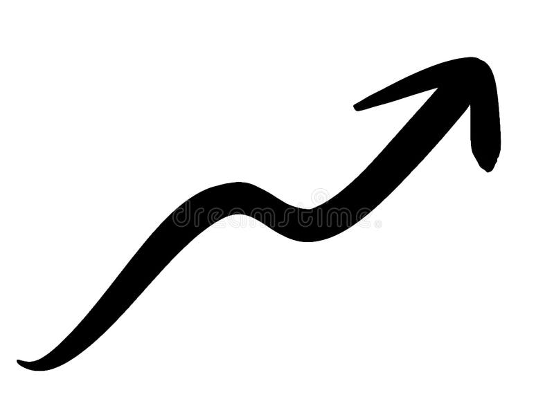 Hand-Drawn Upward Arrow, Growth and Trend Symbol Stock Illustration ...