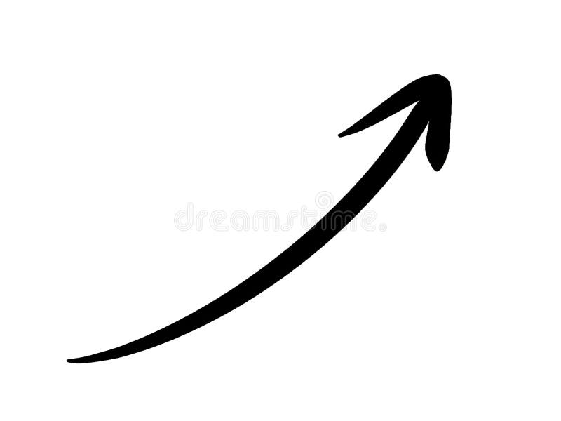 Hand-Drawn Upward Arrow, Growth and Trend Symbol Stock Illustration ...