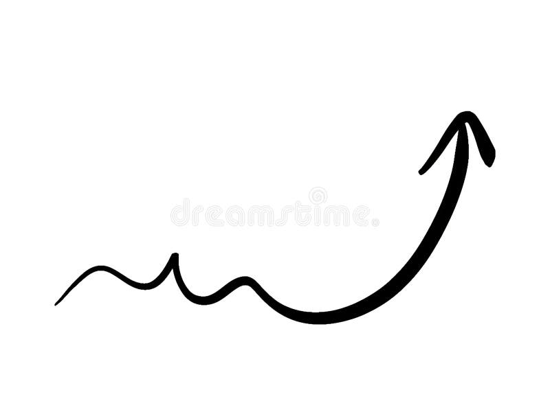 Hand-Drawn Upward Arrow, Growth and Trend Symbol Stock Illustration ...