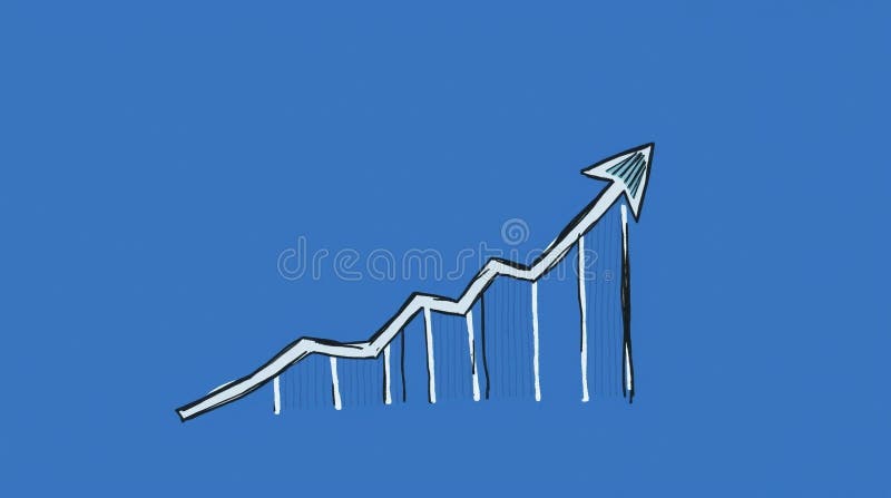 Hand-drawn Upward Trend Graph Illustrating Growth and Progress. a ...