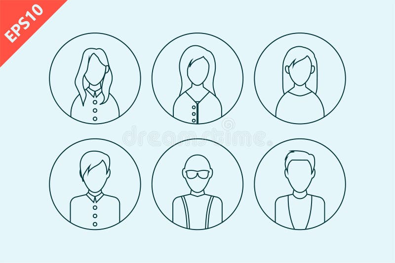 Hand Drawn User Profile, UX Vector Persona, Avatar Design Vector Flat ...