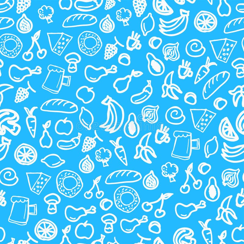 Hand Drawn Various Food Seamless Pattern Stock Illustration ... Hand Drawn Various Food Seamless Pattern Stock Illustration ...