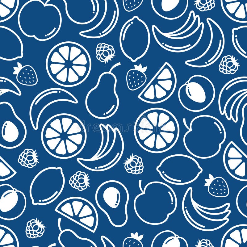 Hand Drawn Various Food Seamless Pattern Stock Illustration ...