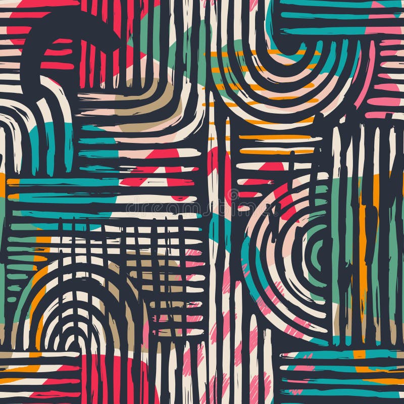 Hand Drawn Various Shapes, Spots, Dots and Lines. Abstract Contemporary ...