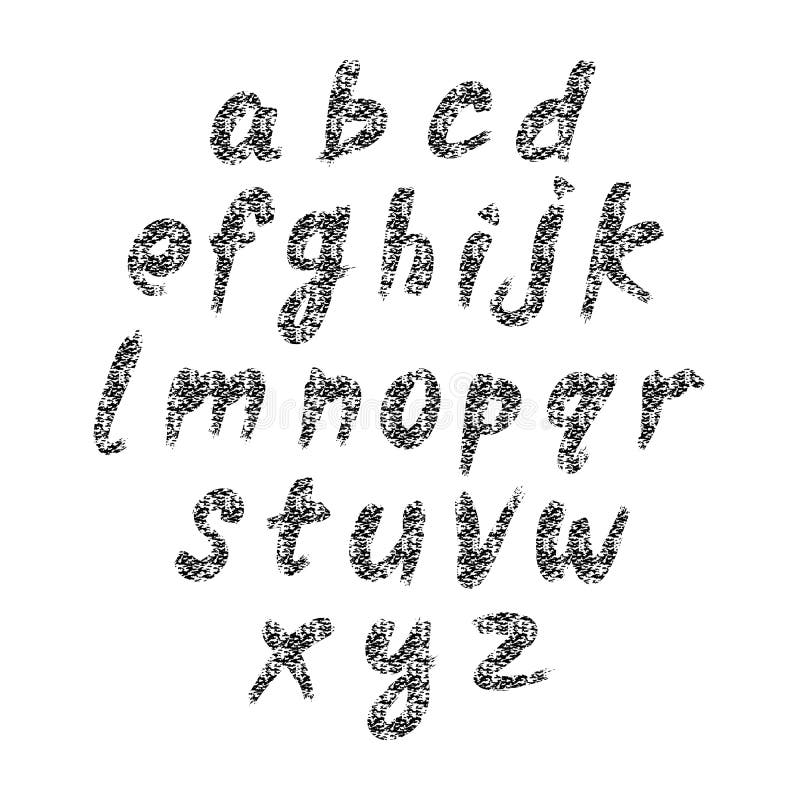 Hand Drawn Vector Abc Small Letters Stock Vector - Illustration of ...