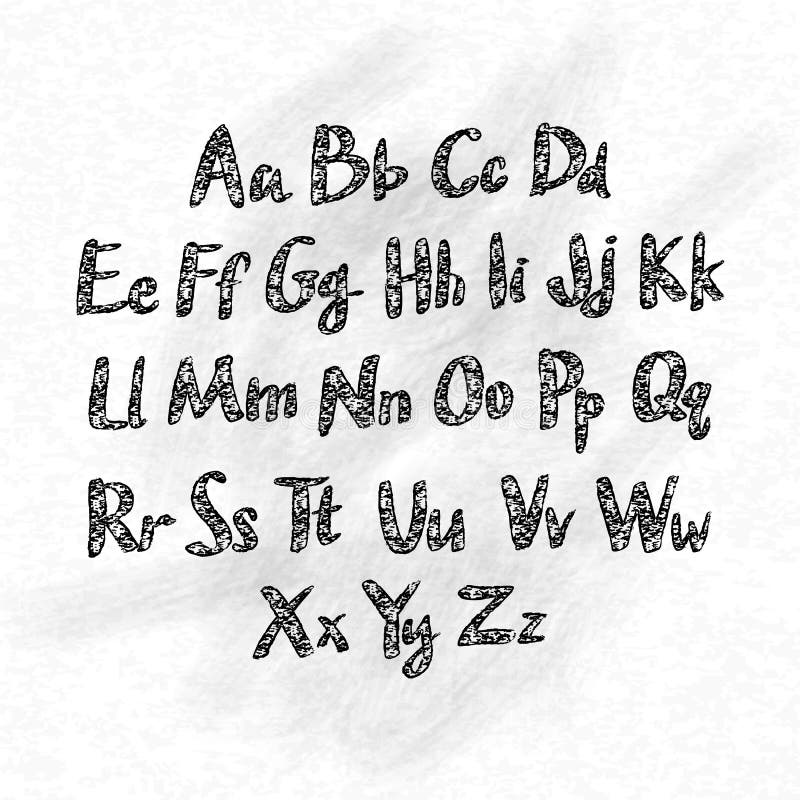 Hand Drawn Vector Abc Small Letters Stock Vector - Illustration of ...