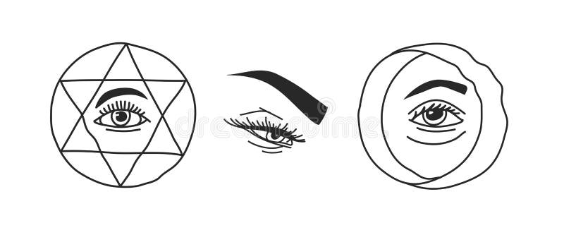 Hand Drawn Vector Abstract Graphic Illustration with Logo Elements ...