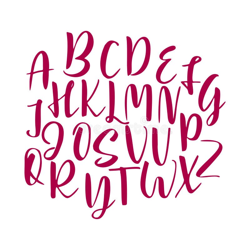 Hand Drawn Vector Alphabet. Calligraphy Letters for Your Design Stock ...