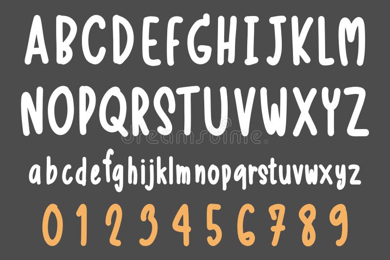 Hand Drawn Vector Alphabet. Script Font Stock Illustration ...