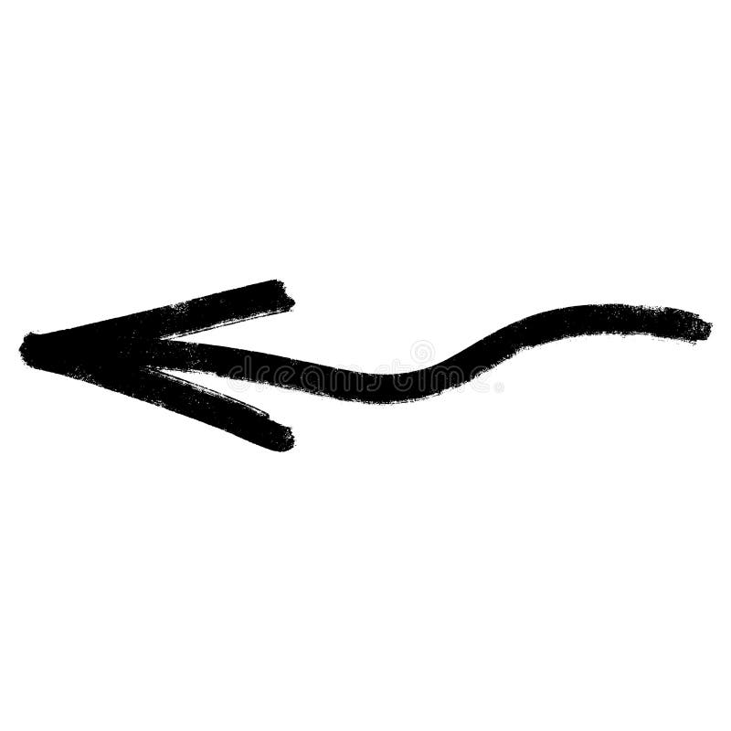 Hand Drawn Vector Arrow Doodle on White Background. Bold Brush Drawn ...