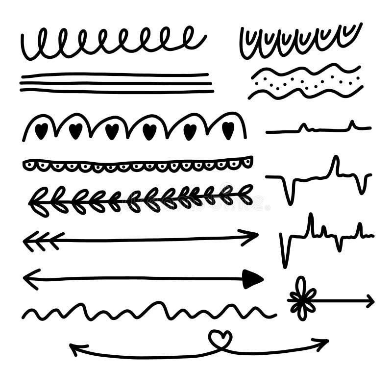 Hand Drawn Vector Arrows Set Stock Vector - Illustration of right ...