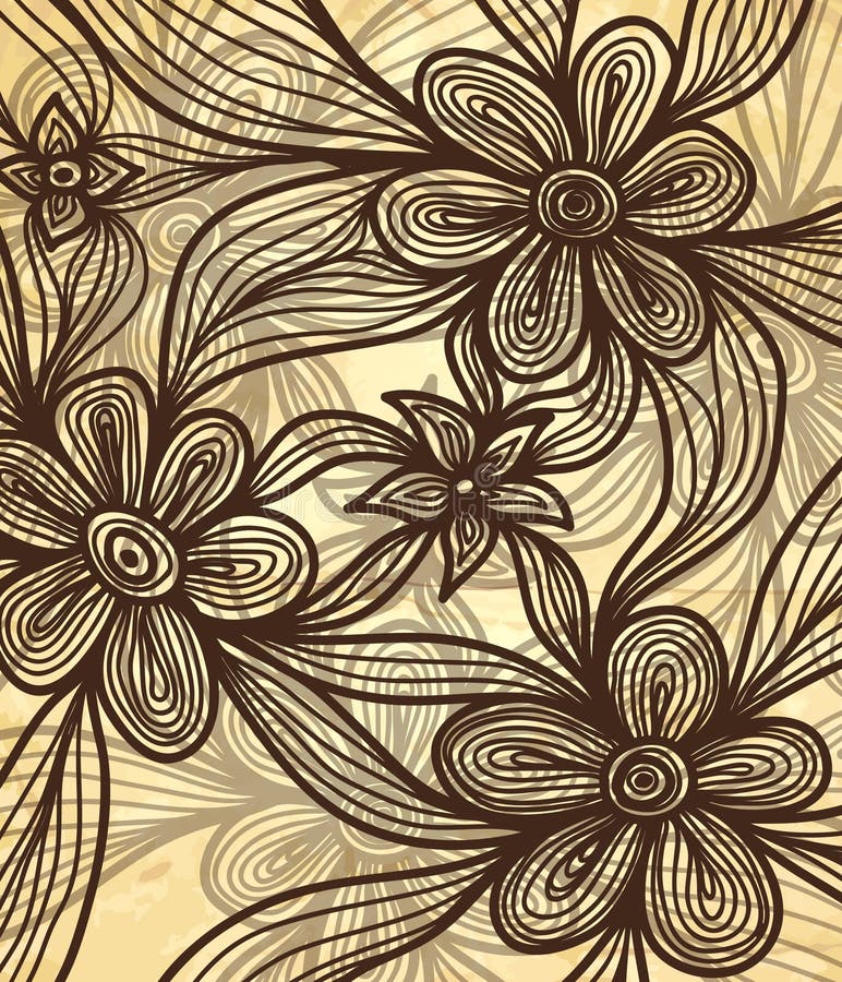 Hand Drawn Vector Background Stock Vector - Illustration of beauty ...