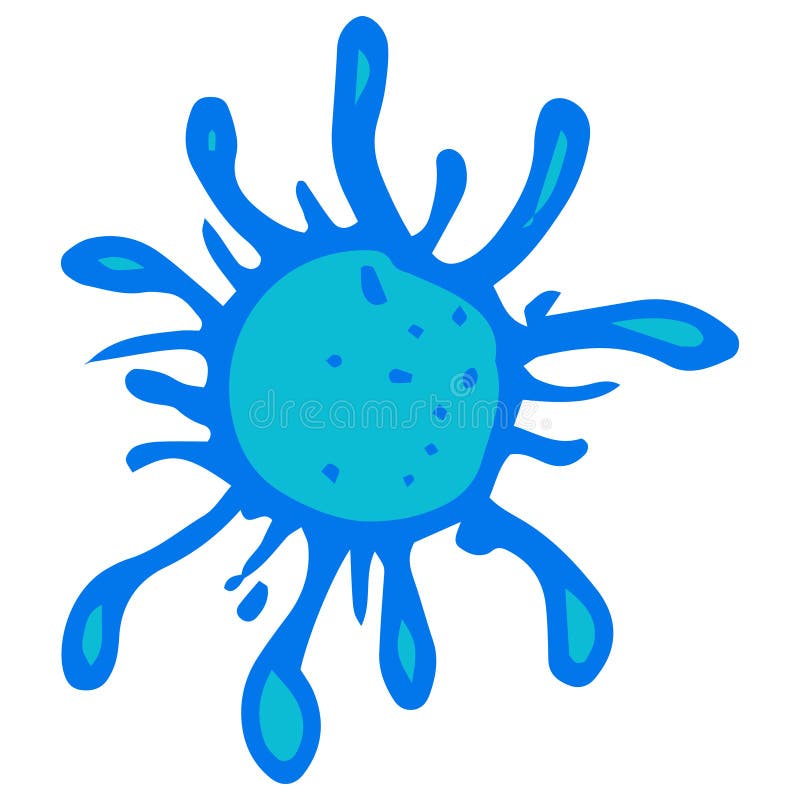 The Bacteria Icon is Blue. the Microbe is Round in Shape, Hand-drawn in ...