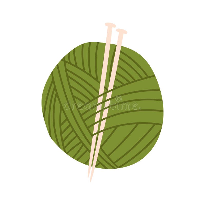 Hand Drawn Vector Ball of Thread for Knitting. Stock Vector ...