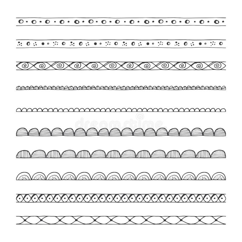 Hand Drawn Vector Borders, Design Elements Stock Vector - Illustration ...