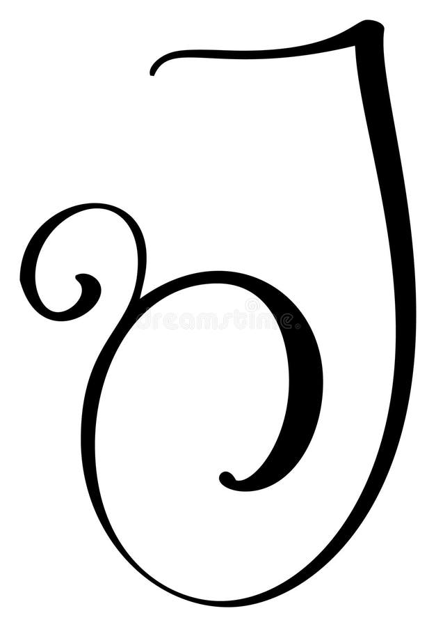 Hand Drawn Vector Calligraphy Letter Capital J. Script Font Logo ...