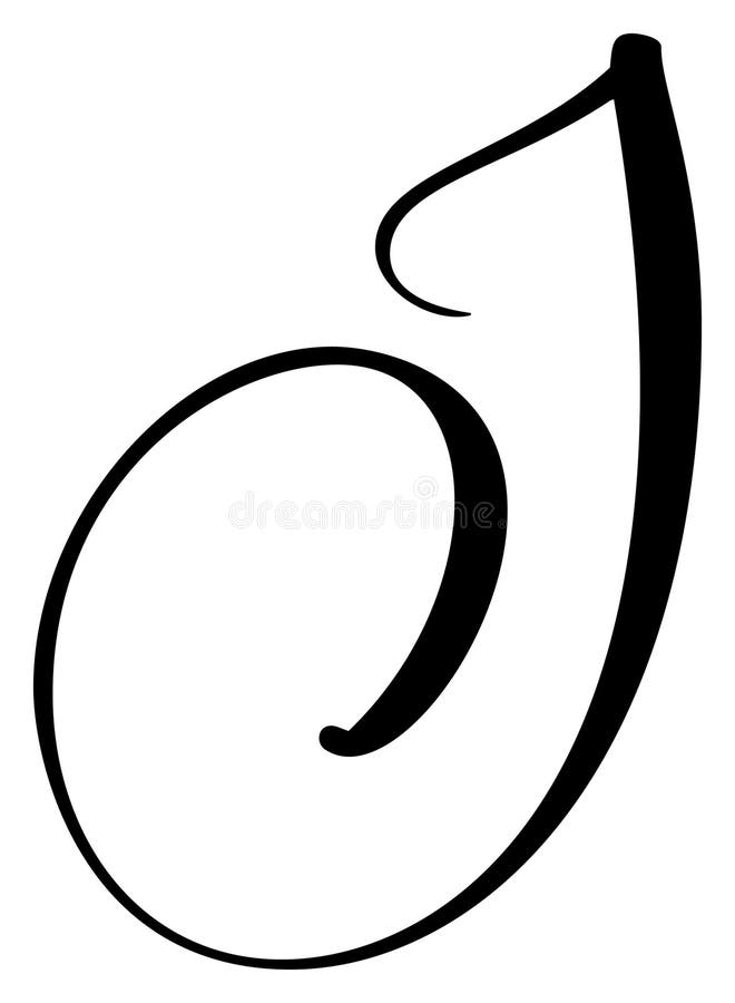 Hand Drawn Vector Calligraphy Letter Capital J. Script Font Logo ...