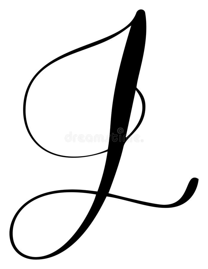 Hand Drawn Vector Calligraphy Letter Capital J. Script Font Logo ...