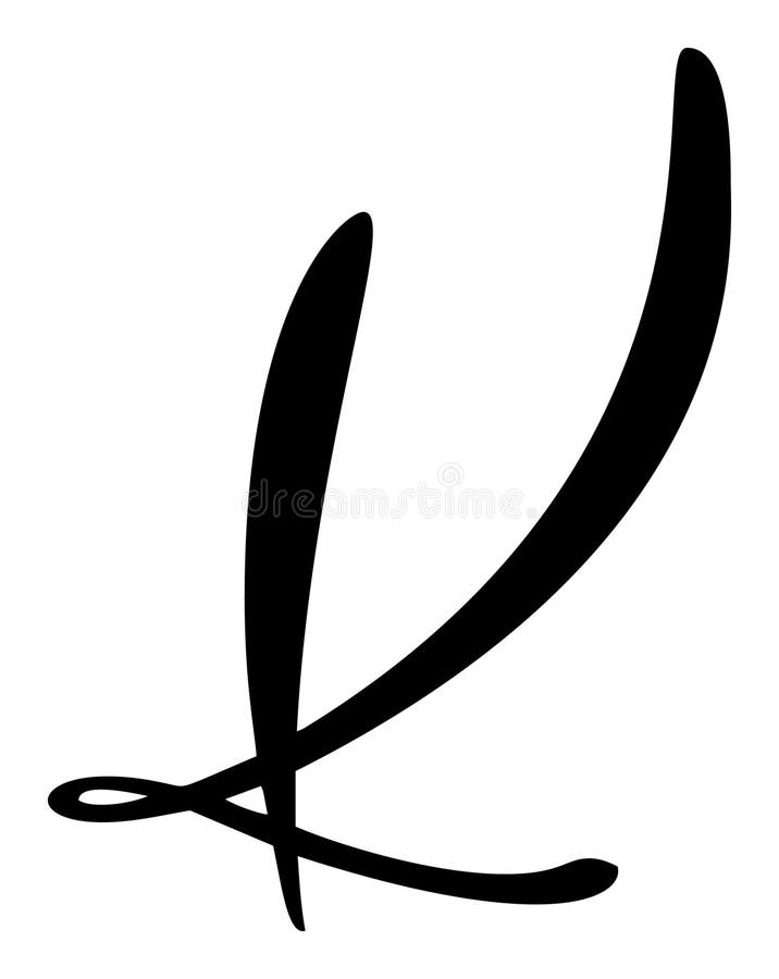 Hand Drawn Vector Calligraphy Letter Capital K. Script Font Logo ...
