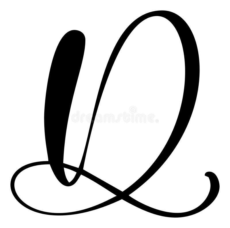 Hand Drawn Vector Calligraphy Letter D. Script Font Logo Stock Vector ...