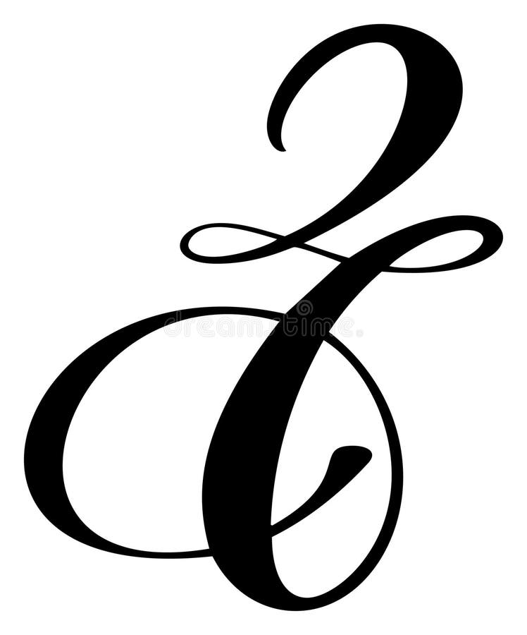 Hand Drawn Vector Calligraphy Letter D. Script Font Logo Stock Vector ...