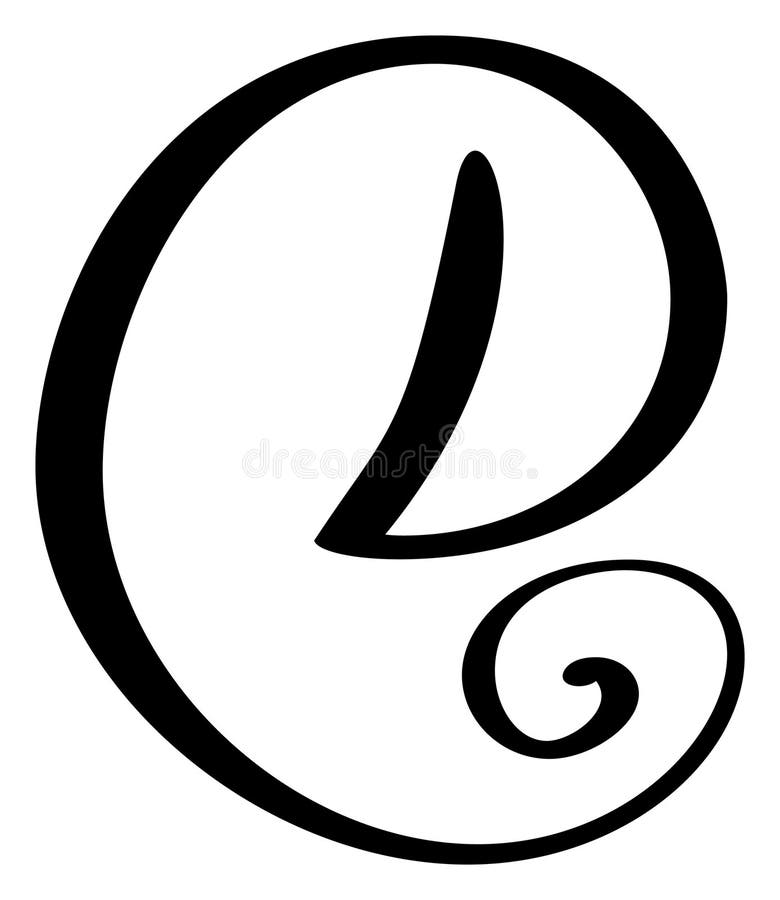 Hand Drawn Vector Calligraphy Letter D. Script Font Logo Stock Vector ...