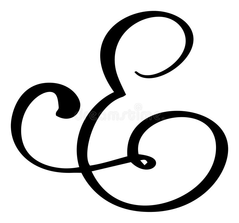 Hand Drawn Vector Calligraphy Letter E. Script Font Logo Stock Vector ...