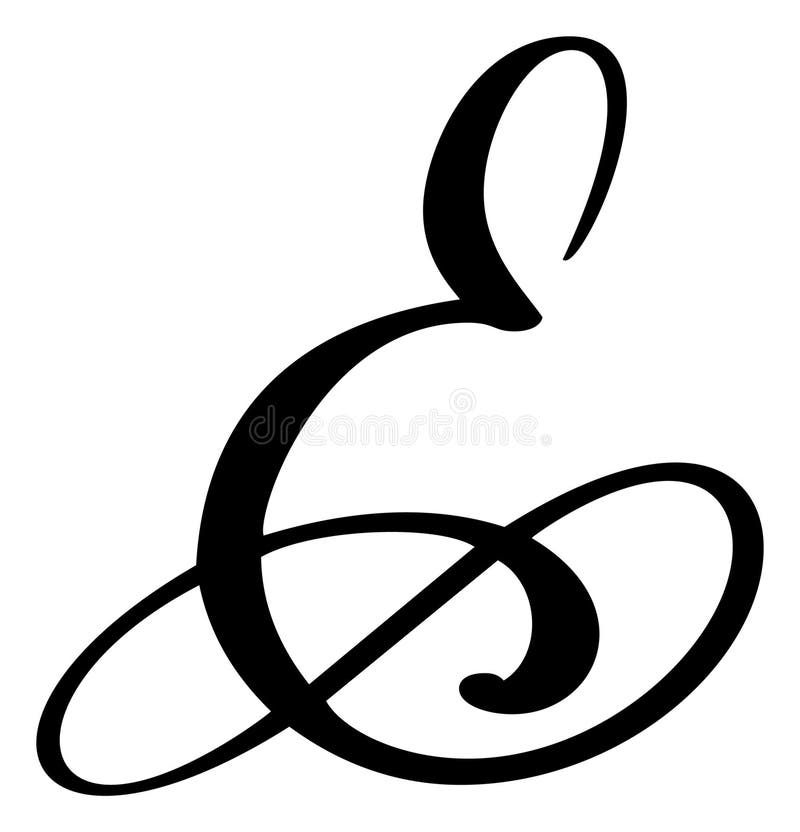 Hand Drawn Vector Calligraphy Letter E. Script Font Logo Stock Vector ...