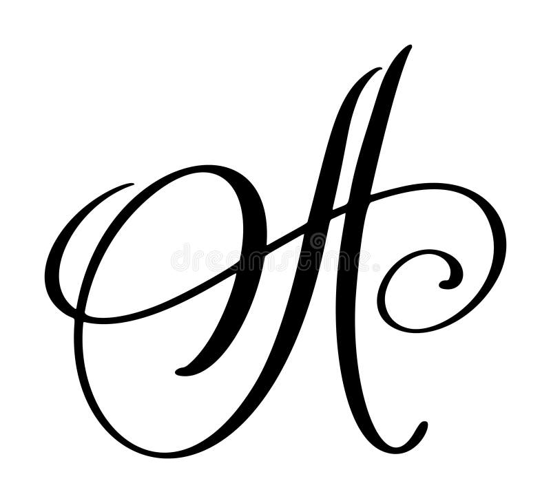Hand Drawn Vector Calligraphy Letter a. Script Font Stock Vector ...
