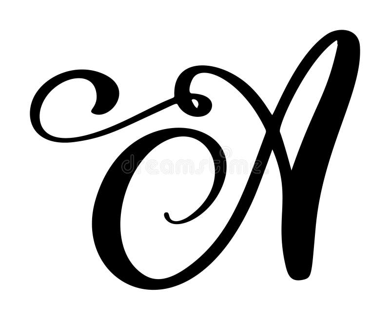 Hand Drawn Vector Calligraphy Letter a. Script Font. Handwritten Brush ...