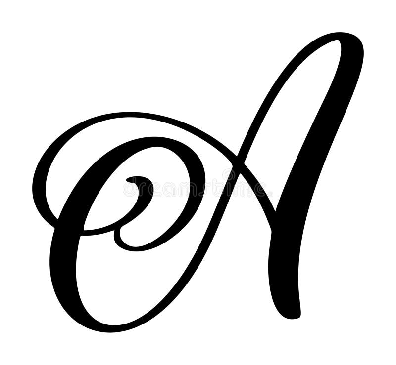 Hand Drawn Vector Calligraphy Letter a. Script Font. Handwritten Brush ...